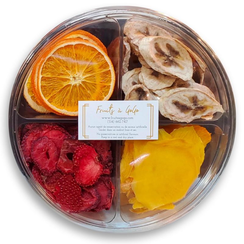 Boîte de fruits secs avec 4 compartiments - Fruits à GoGo