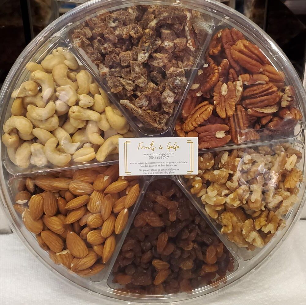 Boîte de fruits secs avec 6 compartiments - Fruits à GoGo